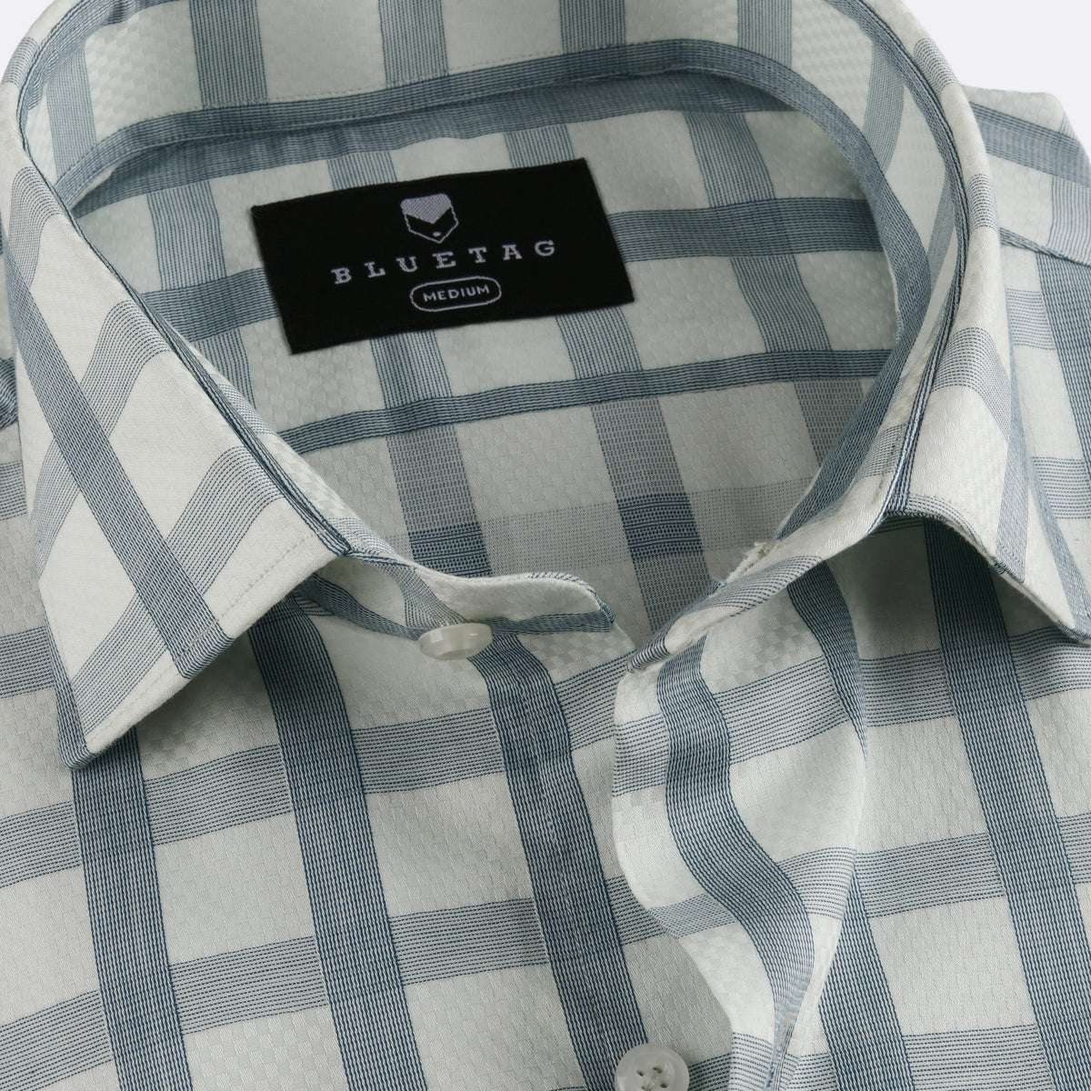 Cream & Grey Texture Checkered – B L U E T A G